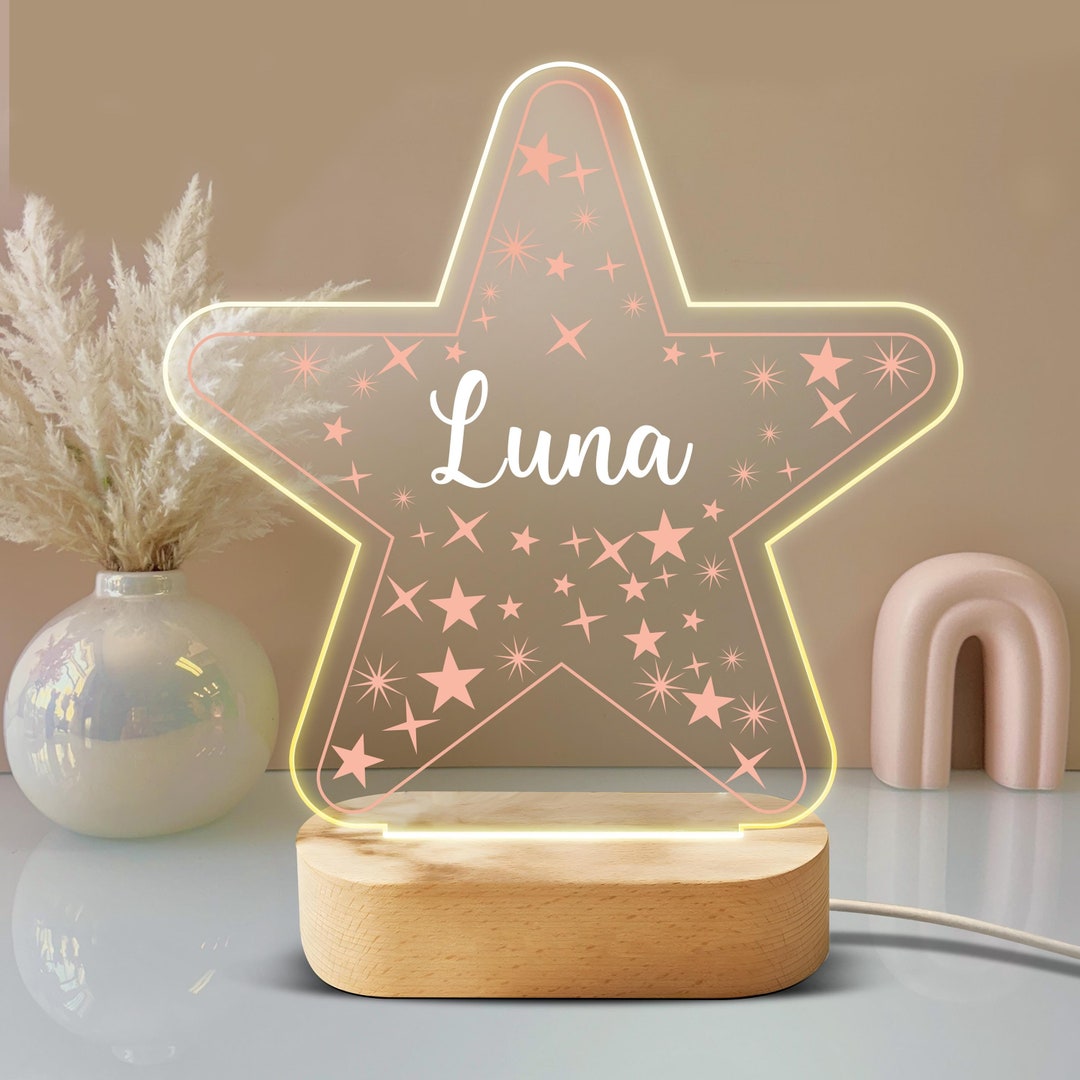 Personalized Stars Night Light - Custom LED Lamp for Kids, Perfect Gift ...