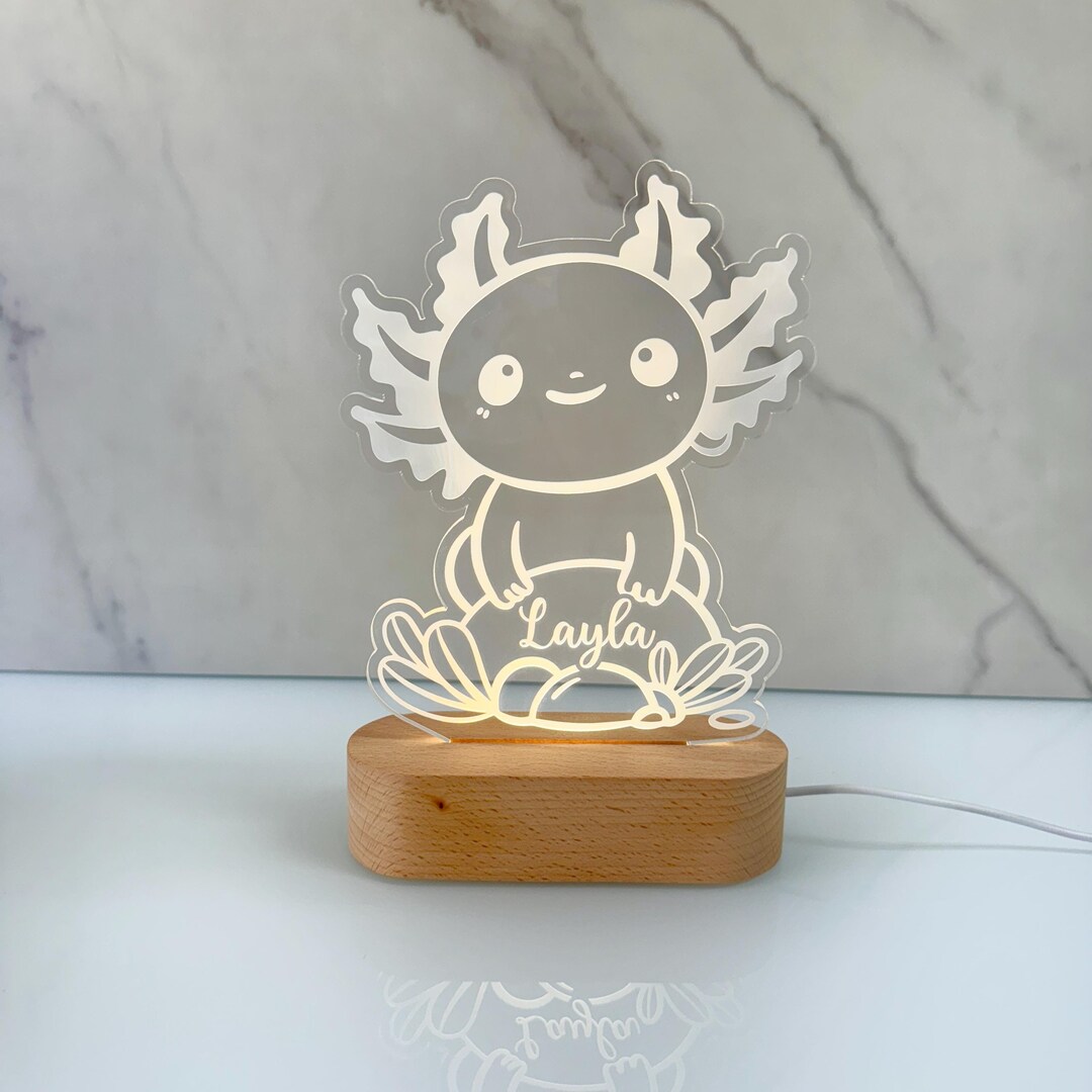 Personalized Axolotl Night Light Custom LED Lamp for Kids, Perfect Gift ...