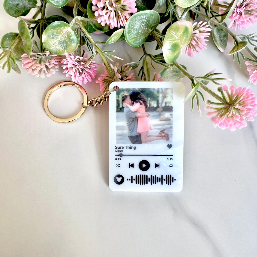 Personalized Music Photo Keychain / Custom Music Photo Keyring ...