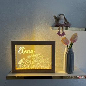 Garden and Floral LED Photo Frame Lamp | Personalized Light-up Name ...