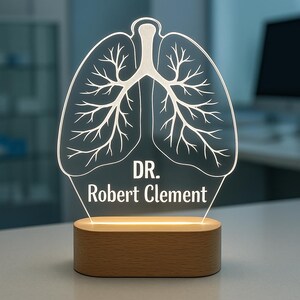Floral Lung Custom Night Light - Doctor Lamp Gift - Gift for Colleague ...