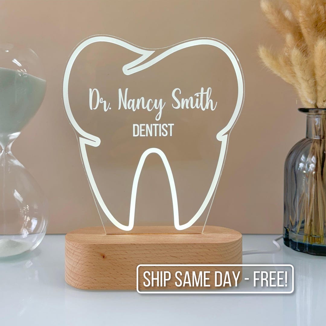 Personalized Dentist Night Light - Custom LED Tooth Lamp for Graduation ...