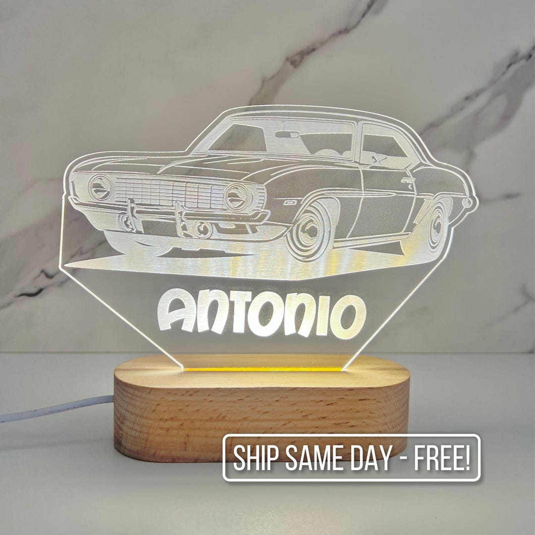 Custom Vintage Car LED Night Light - Classic Car Design Table Lamp ...