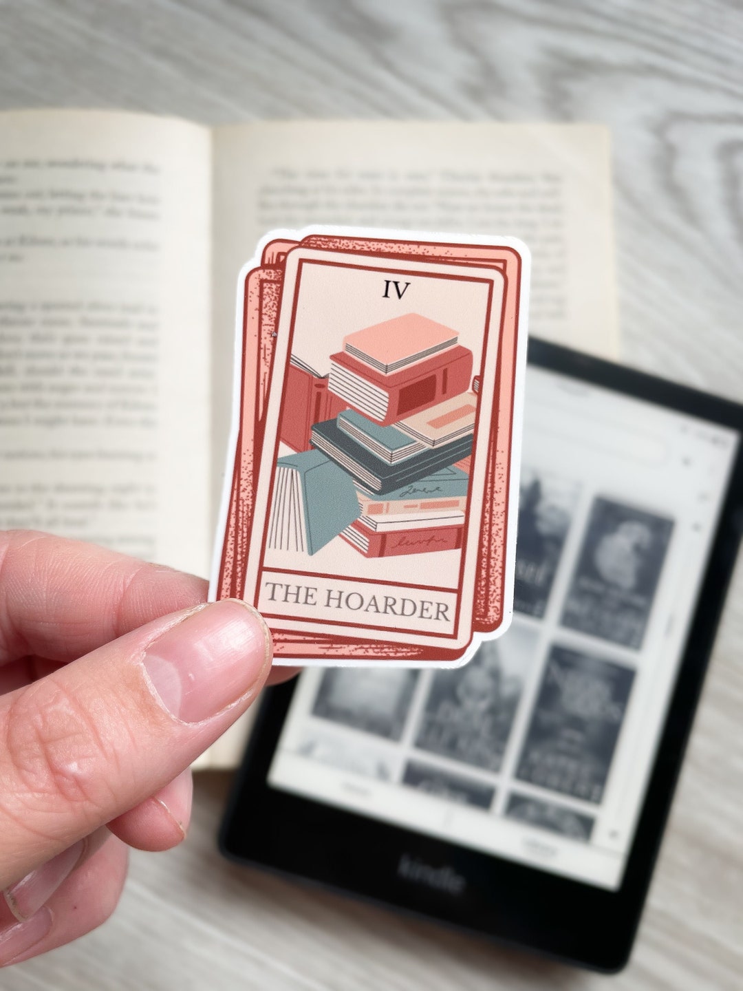 The Hoarder | Tarot Card Sticker | Booklover | Stickers for Readers ...