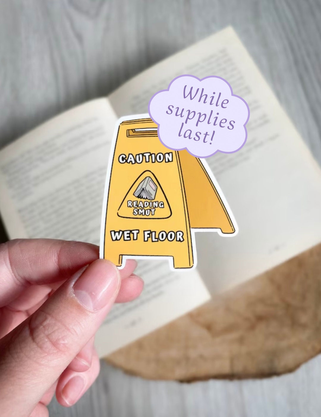 Caution Wet Floor Reading Smut Sticker Booklover Stickers for Readers ...