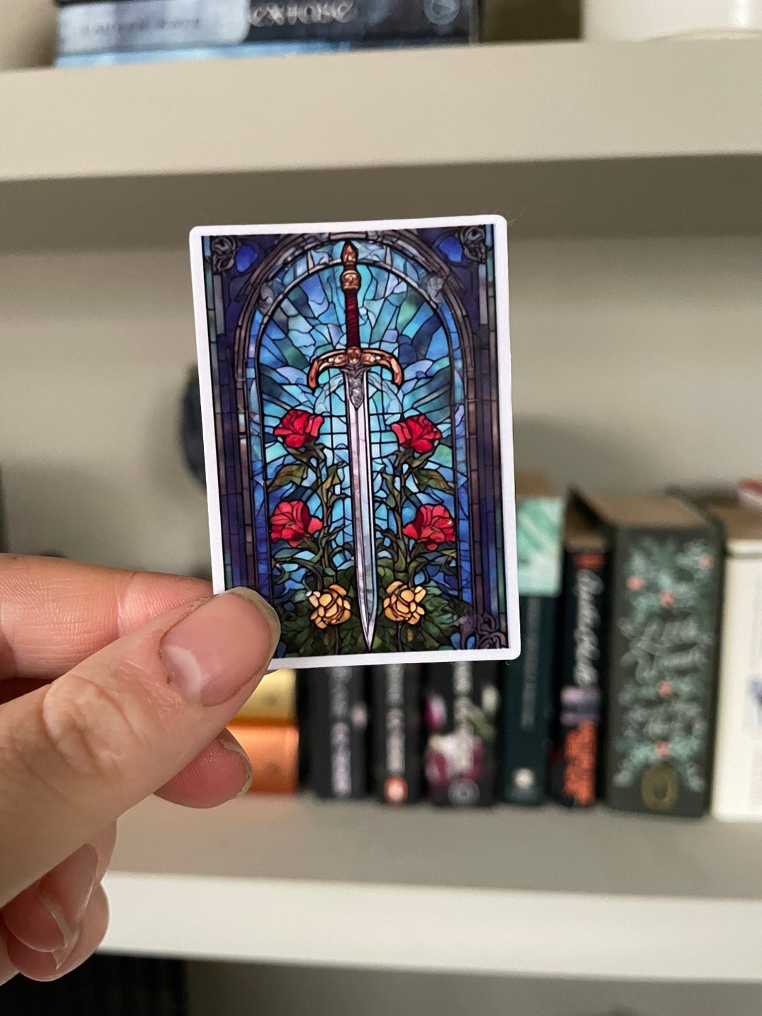 Stained Glass Fantasy Sword Sticker | Booklover | Bookish Sticker ...