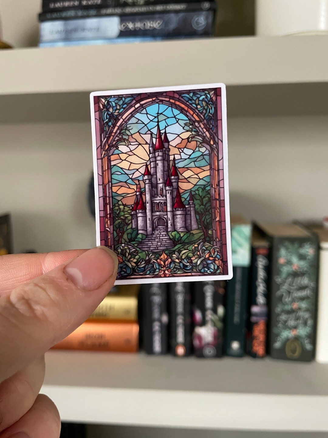Stained Glass Little Red Fantasy Castle Sticker Booklover Bookish ...