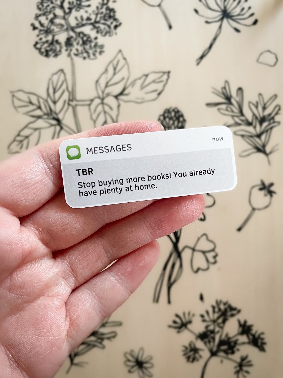 Text Message From Tbr Sticker Booklover Stickers for Readers - Etsy