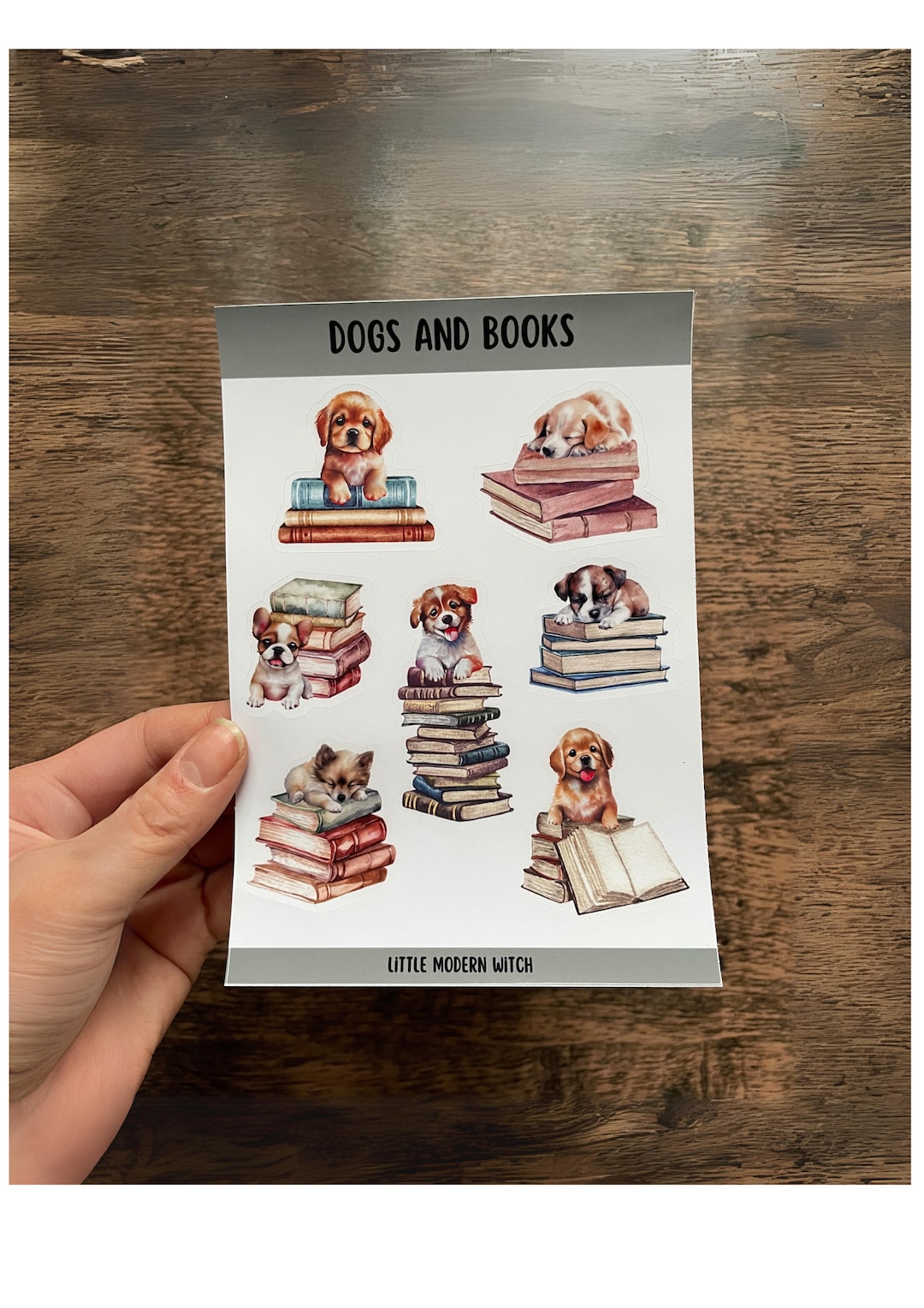 Dogs and Books Sticker Sheet Book Sticker Booklover - Etsy
