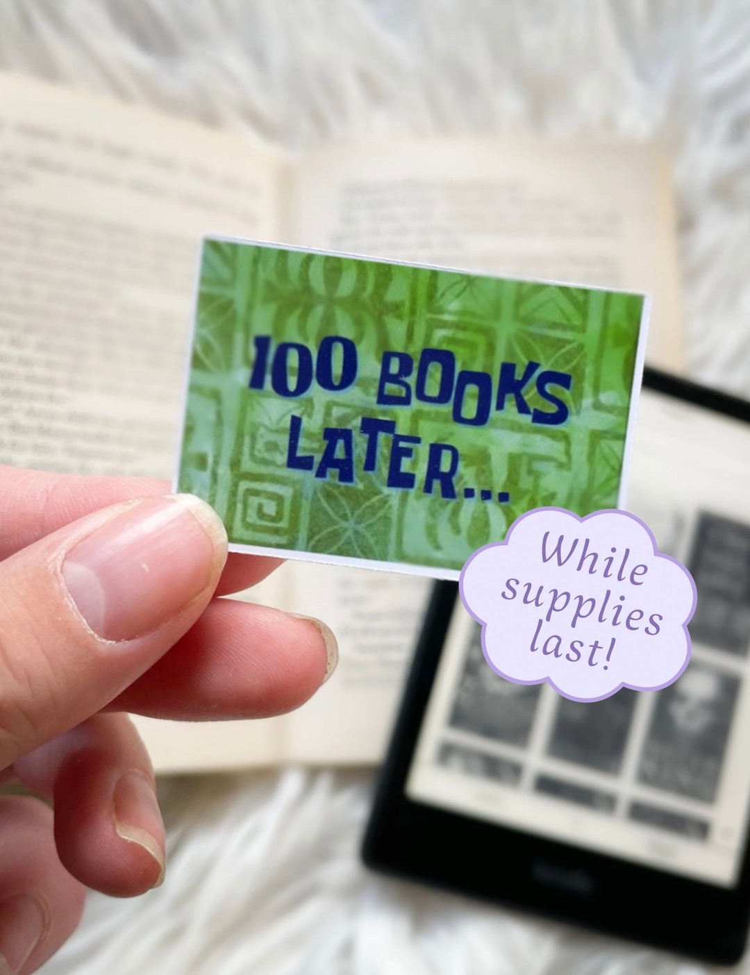 100 Books Later Spongebob Sticker Book Sticker Booklover Stickers for ...