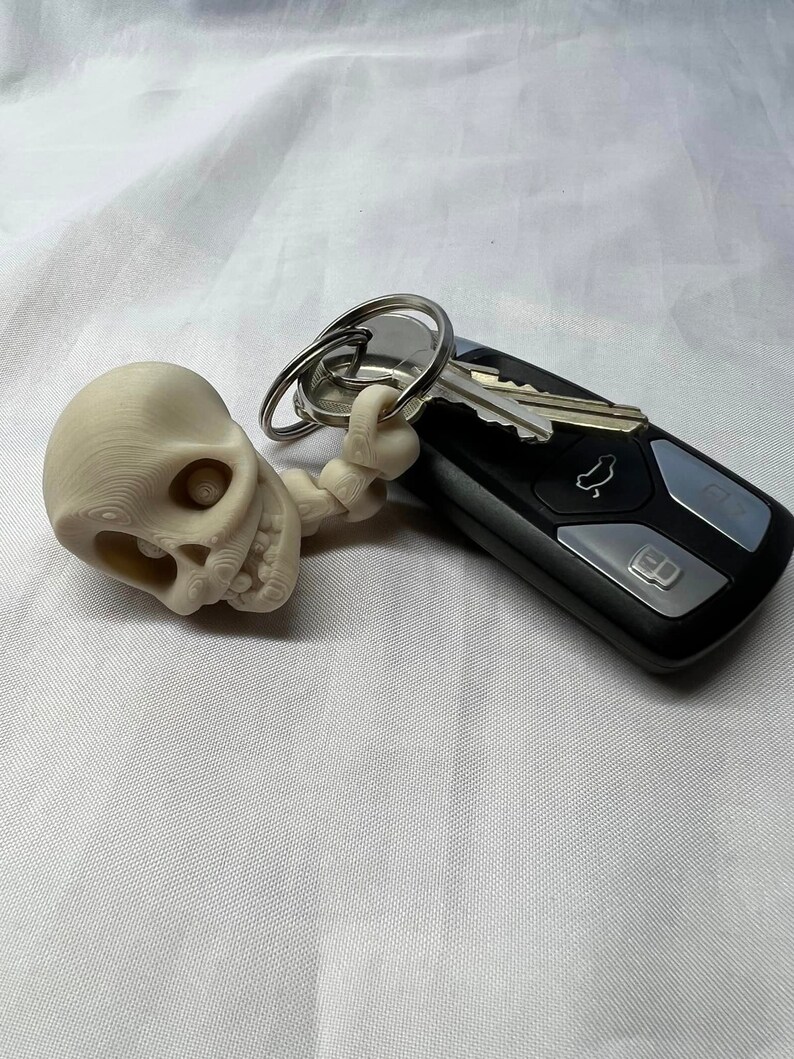 Skull Keychain 3d Printed - Etsy