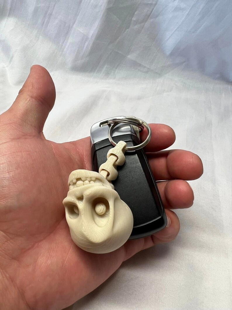 Skull Keychain 3d Printed - Etsy