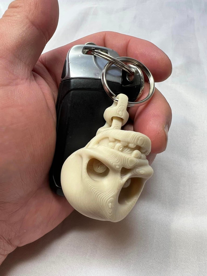 Skull Keychain 3d Printed - Etsy
