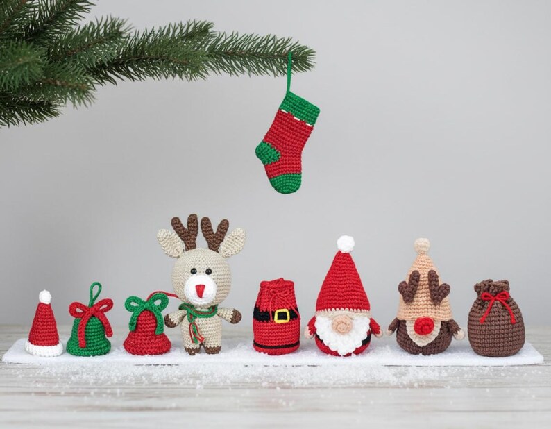 Christmas Amigurumi Pattern Set: Crochet Reindeer, Santa & Holiday ...