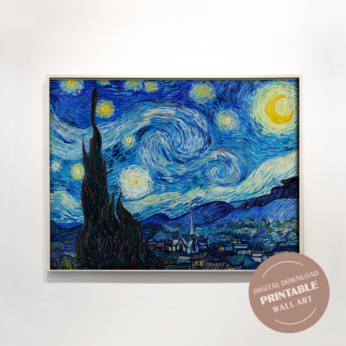 Van Gogh the Starry Night Printable - Famous Art Prints - Van Gogh ...
