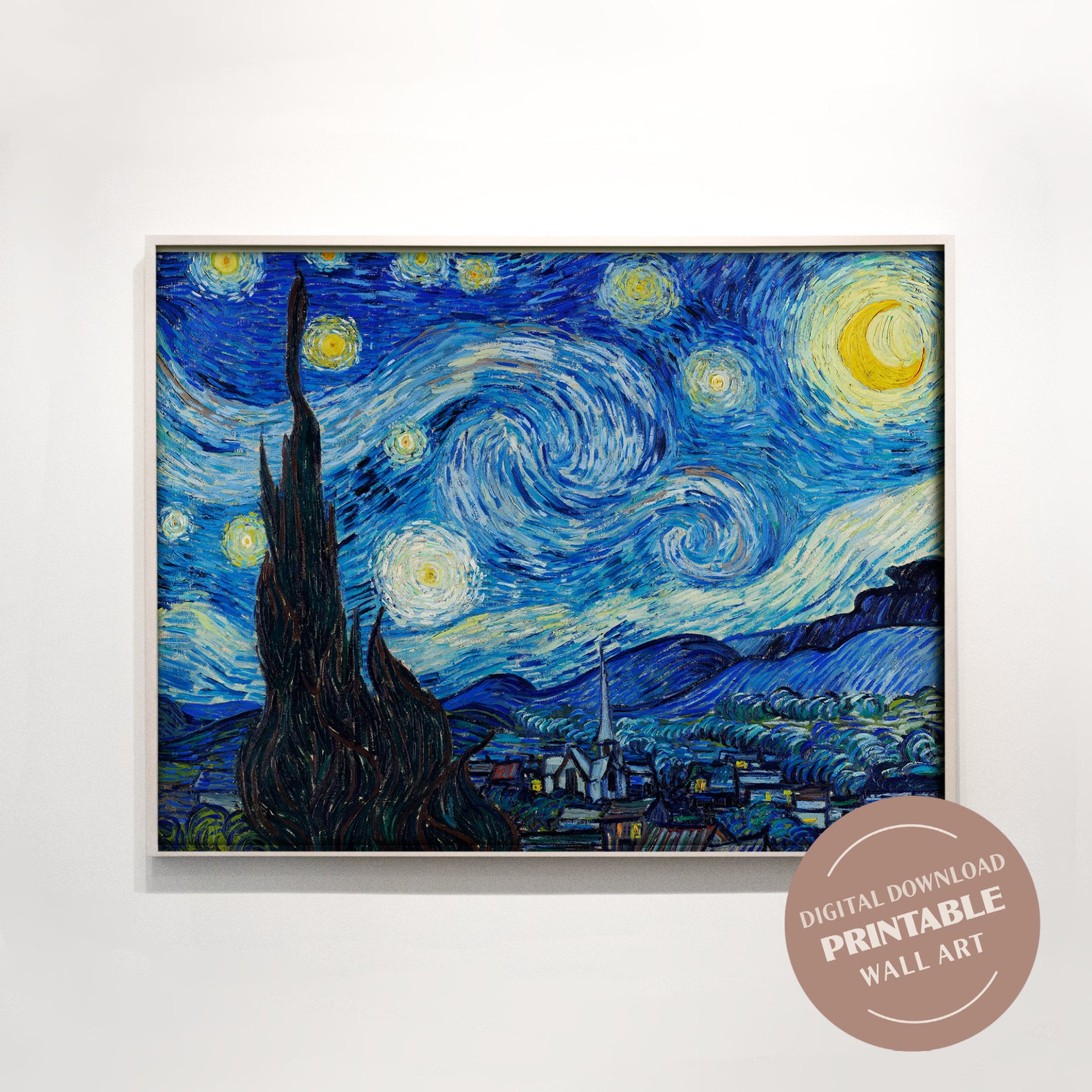 Van Gogh the Starry Night Printable - Famous Art Prints - Van Gogh ...