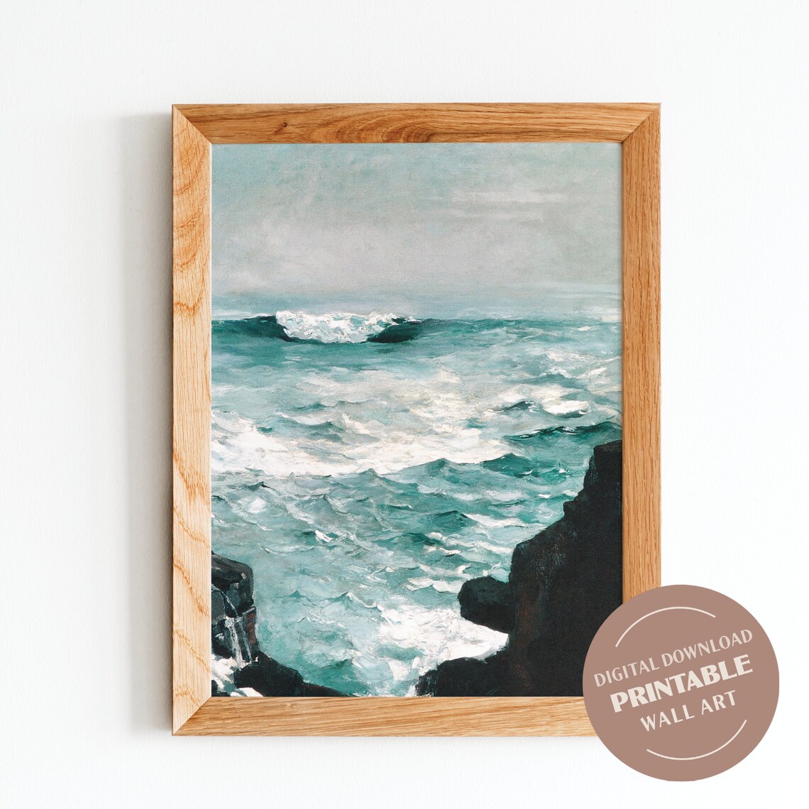 Printable Seascape Wall Art - Stormy Seascape Art Print - Coastal Wall ...