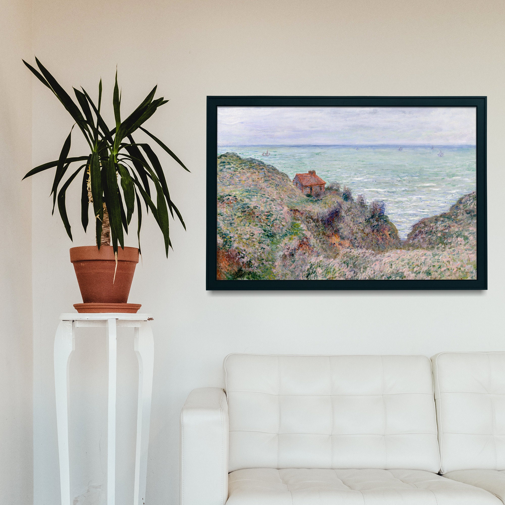 Cabin Seascape Printable - Monet Impressionist Ocean Landscape ...