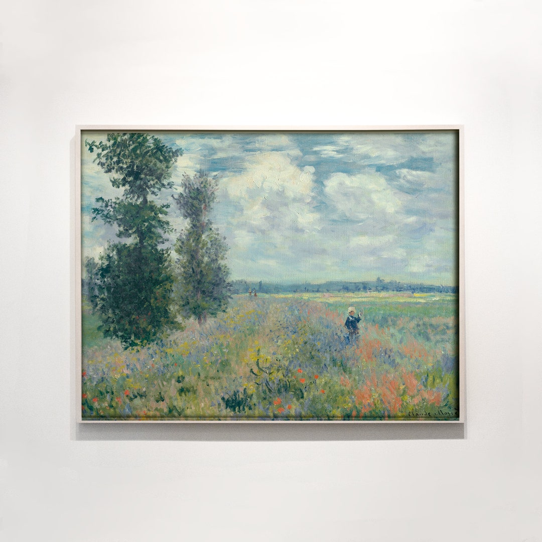 Monet Landscape Printable - Poppy Fields Near Argenteuil Oil Painting ...