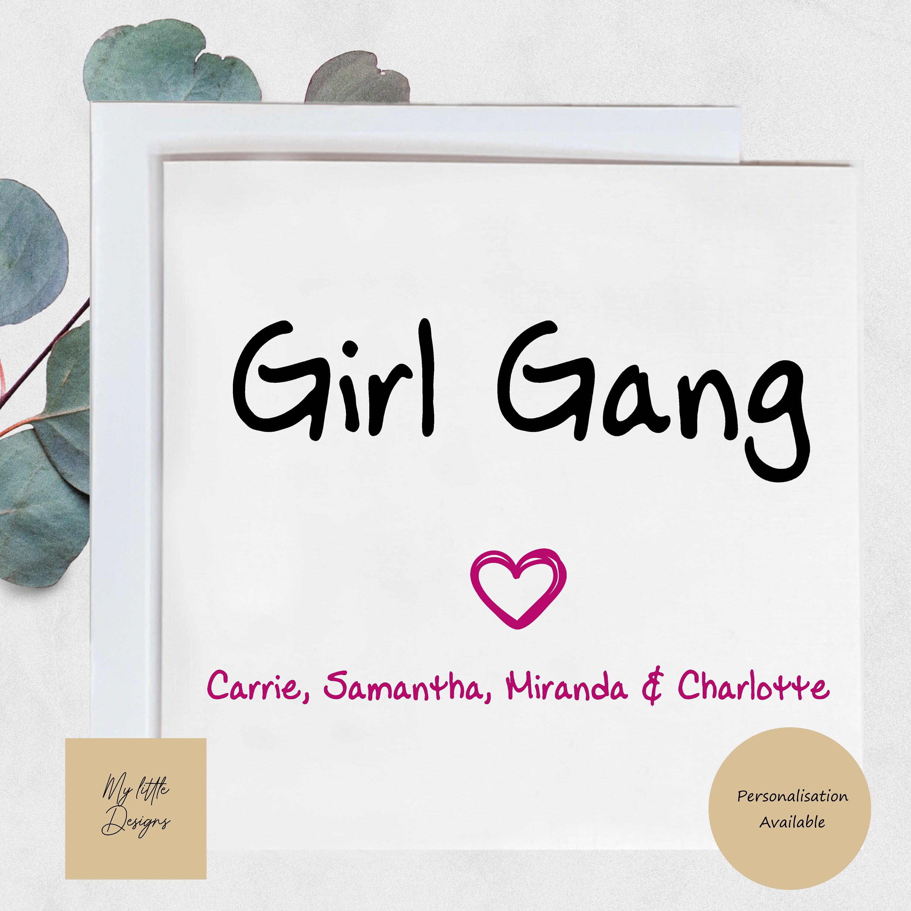 Personalised Girls Day Card, Girls Team Card, One for the Girls Card ...