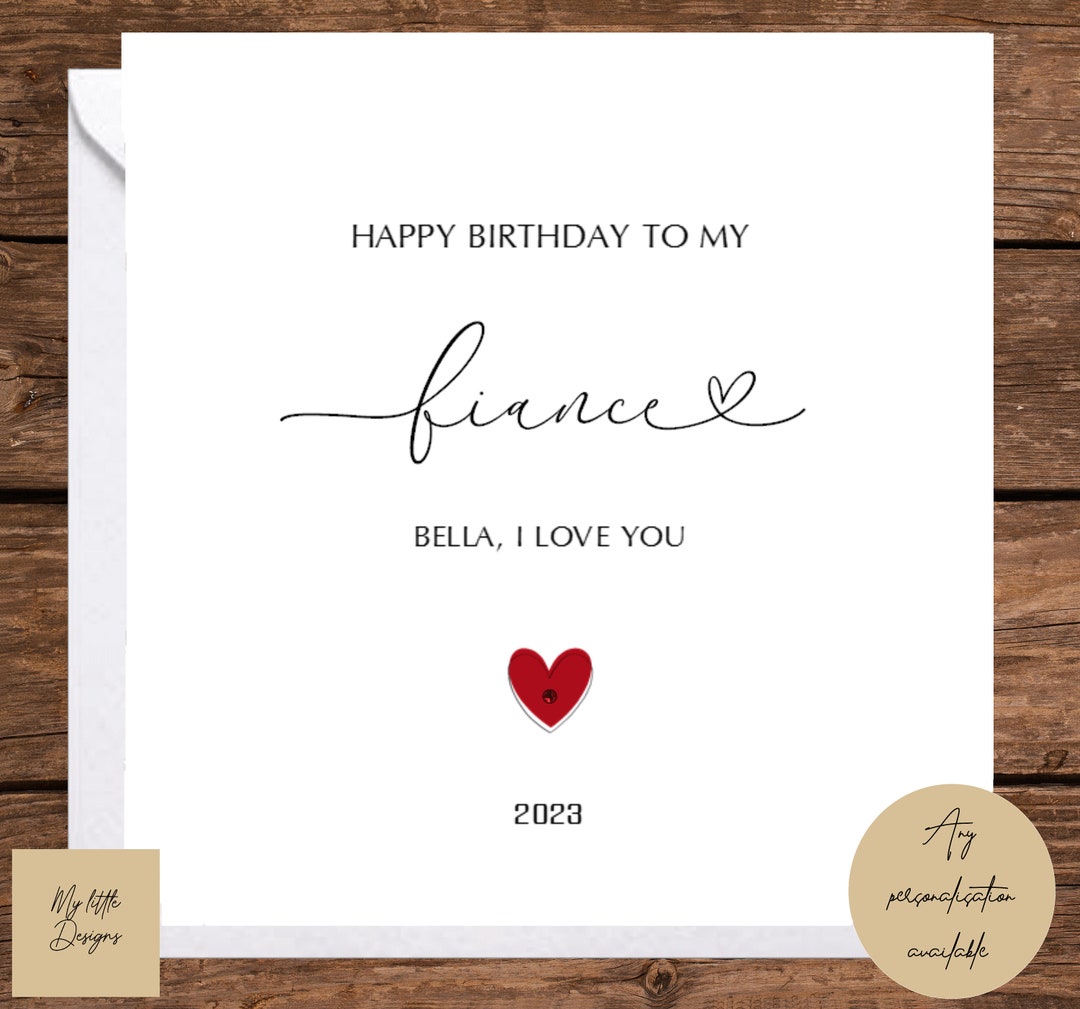 Fiance Birthday Card Birthday Card for Fiance Happy - Etsy UK
