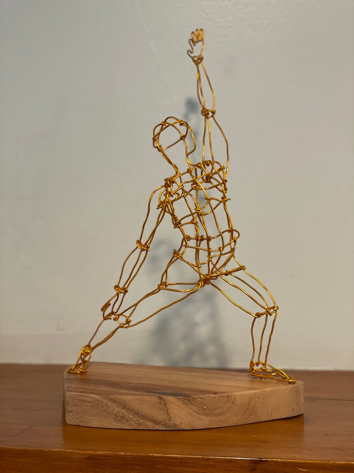 Wire Sculpture Yoga Figure Warrior Pose - Etsy