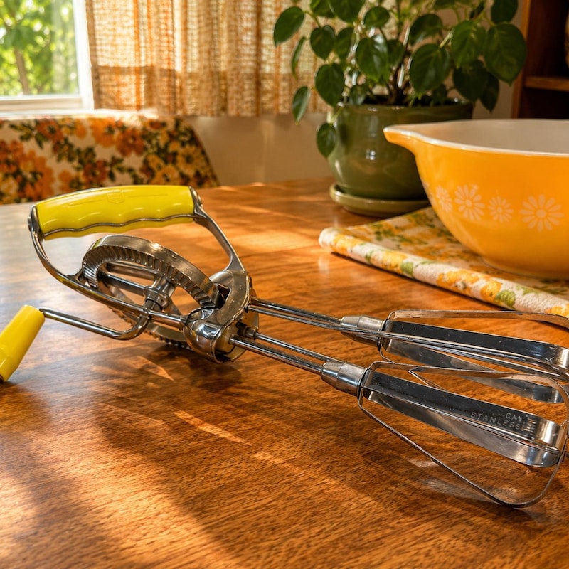 Vintage Hand Mixer Yellow - Etsy