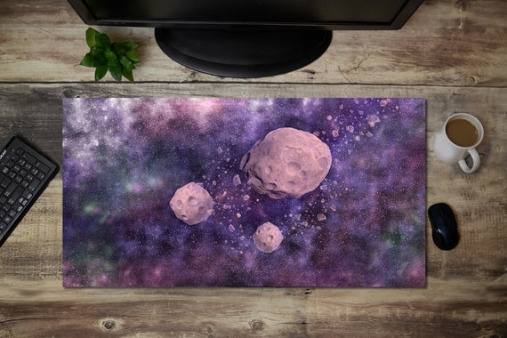 Outer Space Desk Mat Pink Desk Mat Celestial Desk Pad - Etsy