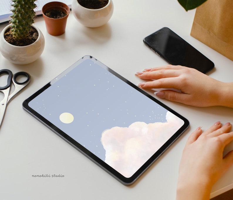 Calming Night Sky iPad Wallpaper | Instant Download - Etsy