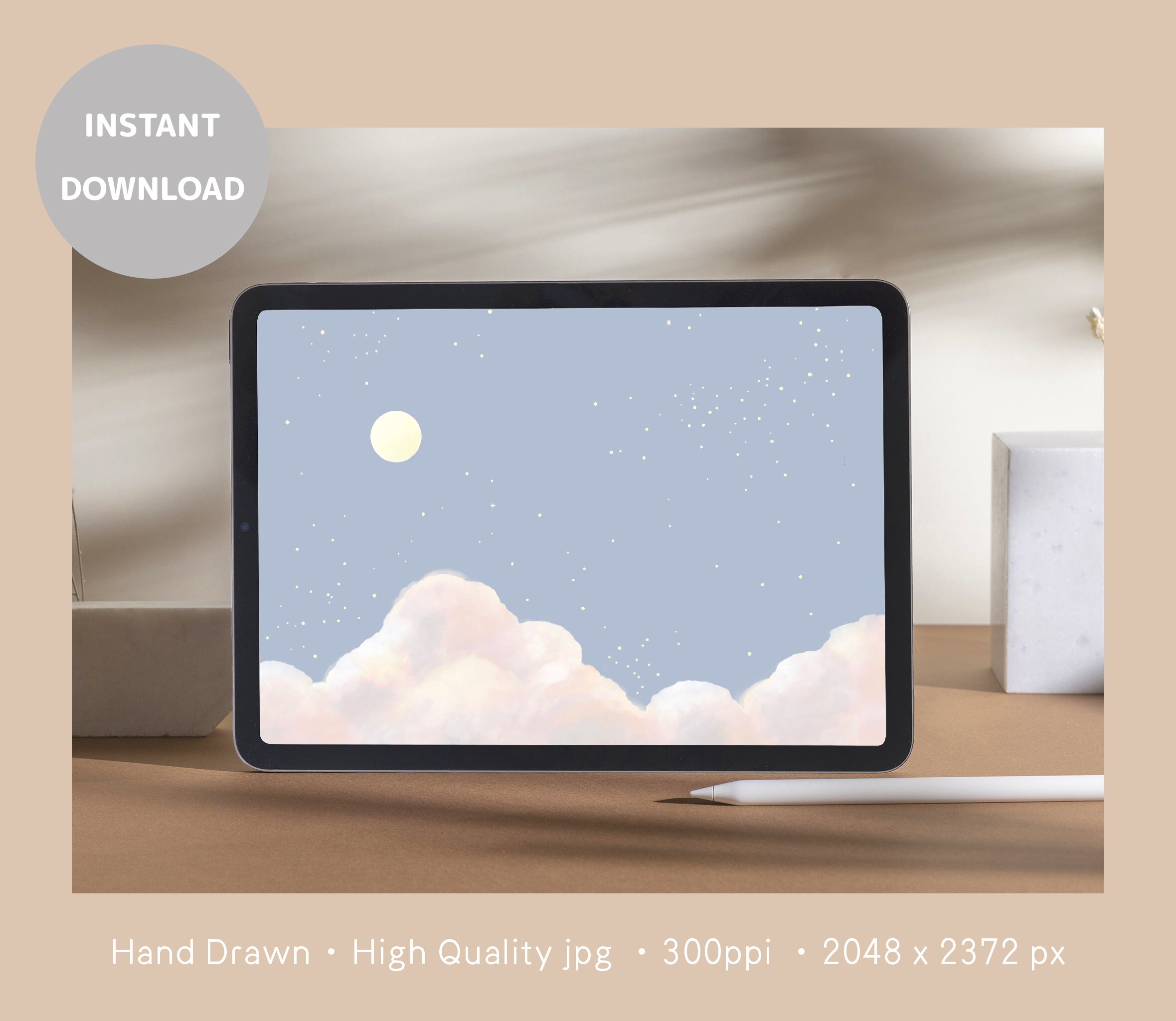 Calming Night Sky iPad Wallpaper Instant Download - Etsy