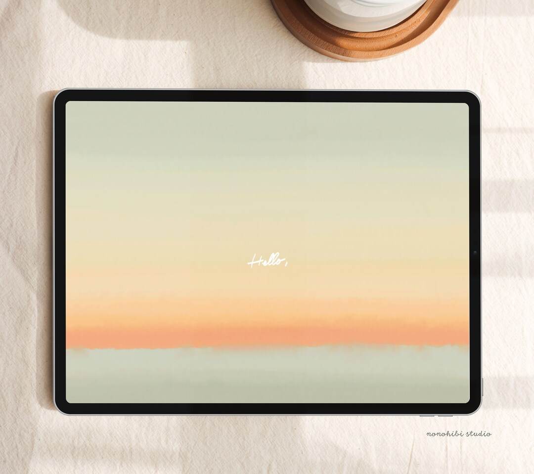 Calming Sunset Horizon iPad Wallpaper in Earthy Colour | Digital ...