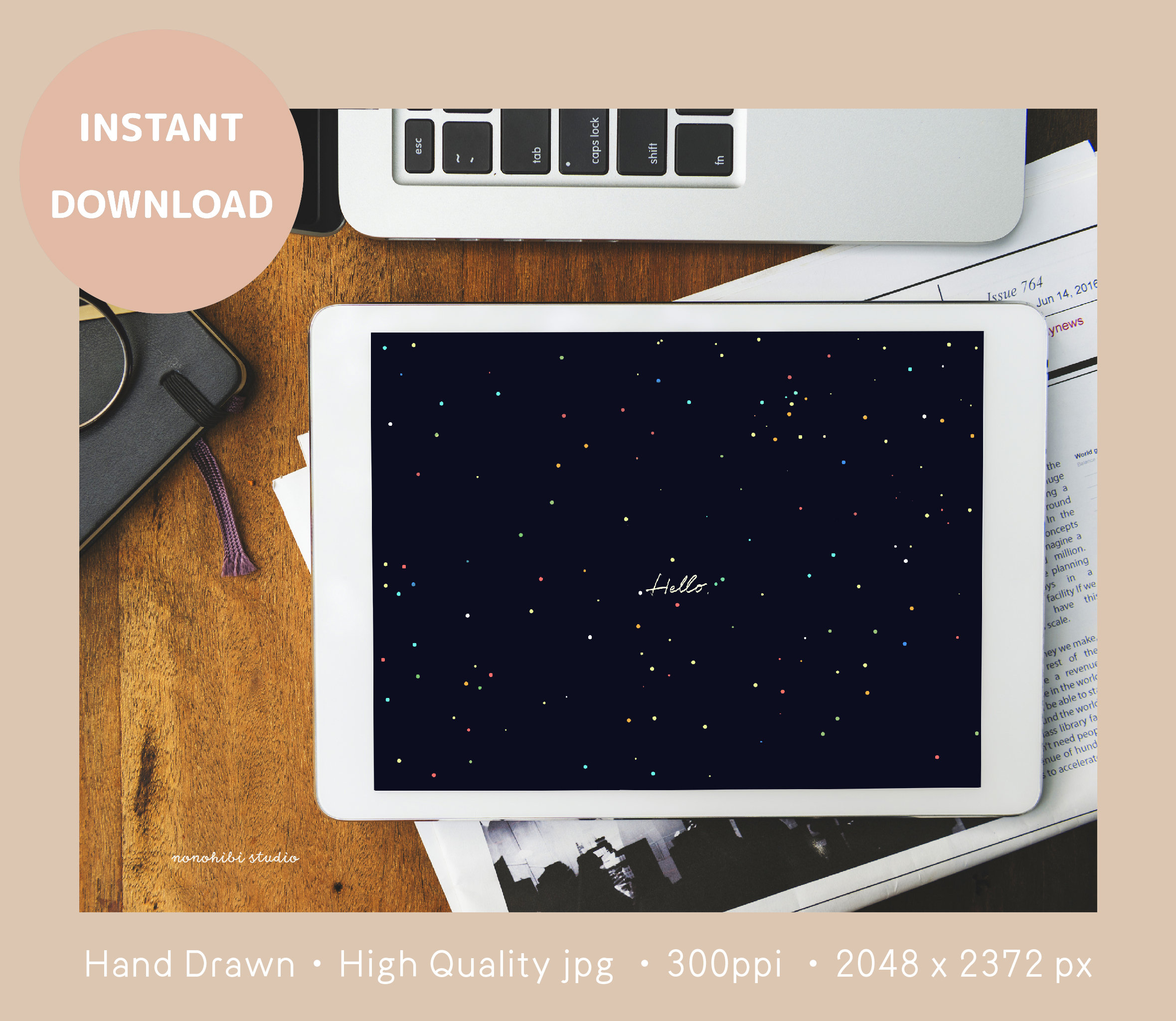 Starry Night Sky iPad Wallpaper | Digital Download - Etsy