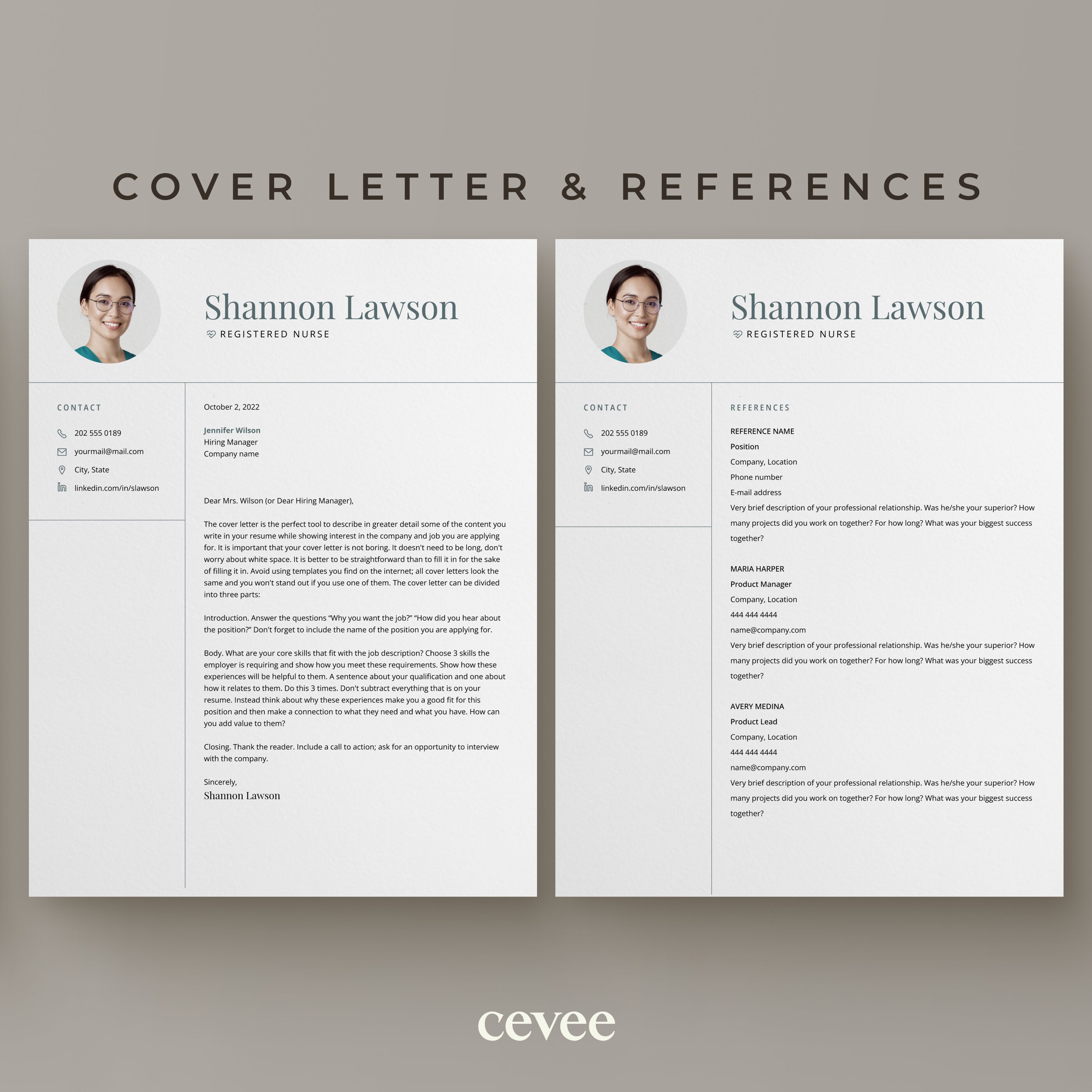 Registered Nurse Resume Template for Microsoft Word With Photo ...
