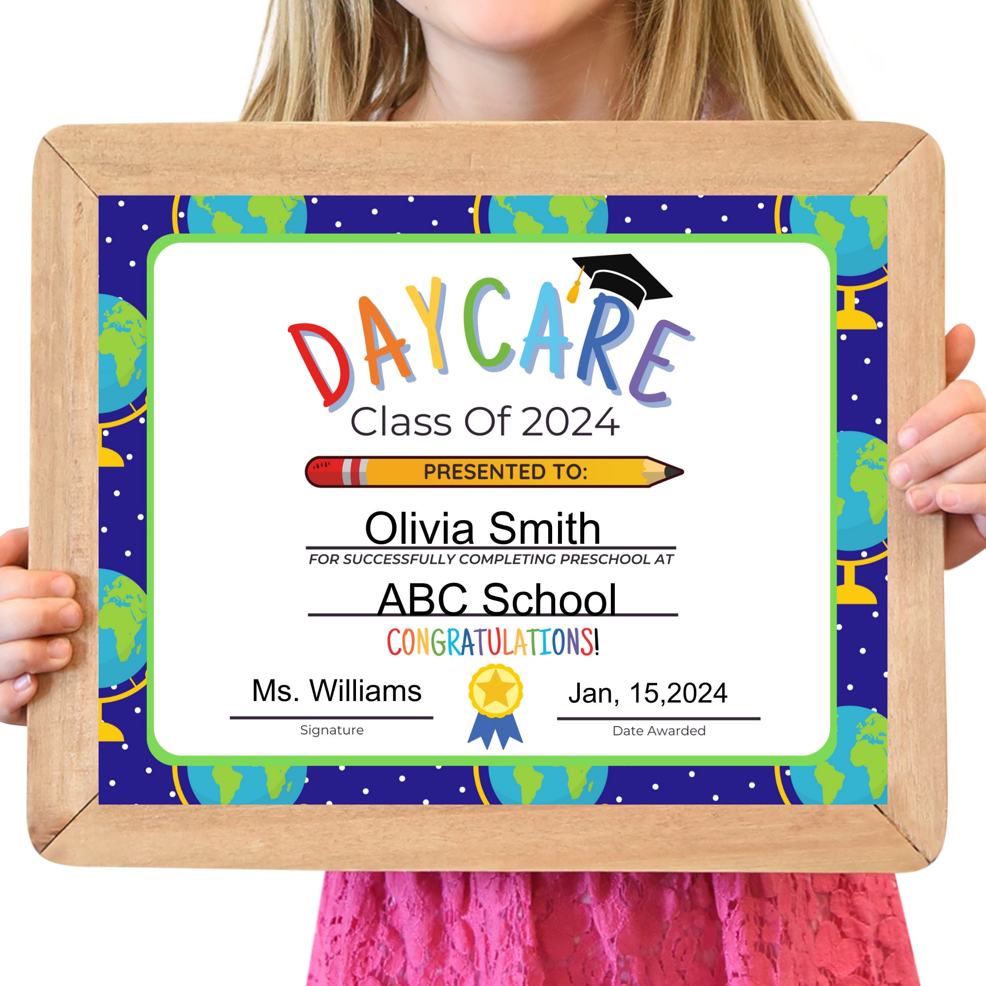 Fillable Daycare Graduation Certificate, Daycare Graduation, Last Day ...