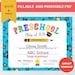 Fillable Preschool Graduation Certificate, Preschool Graduation, Last ...