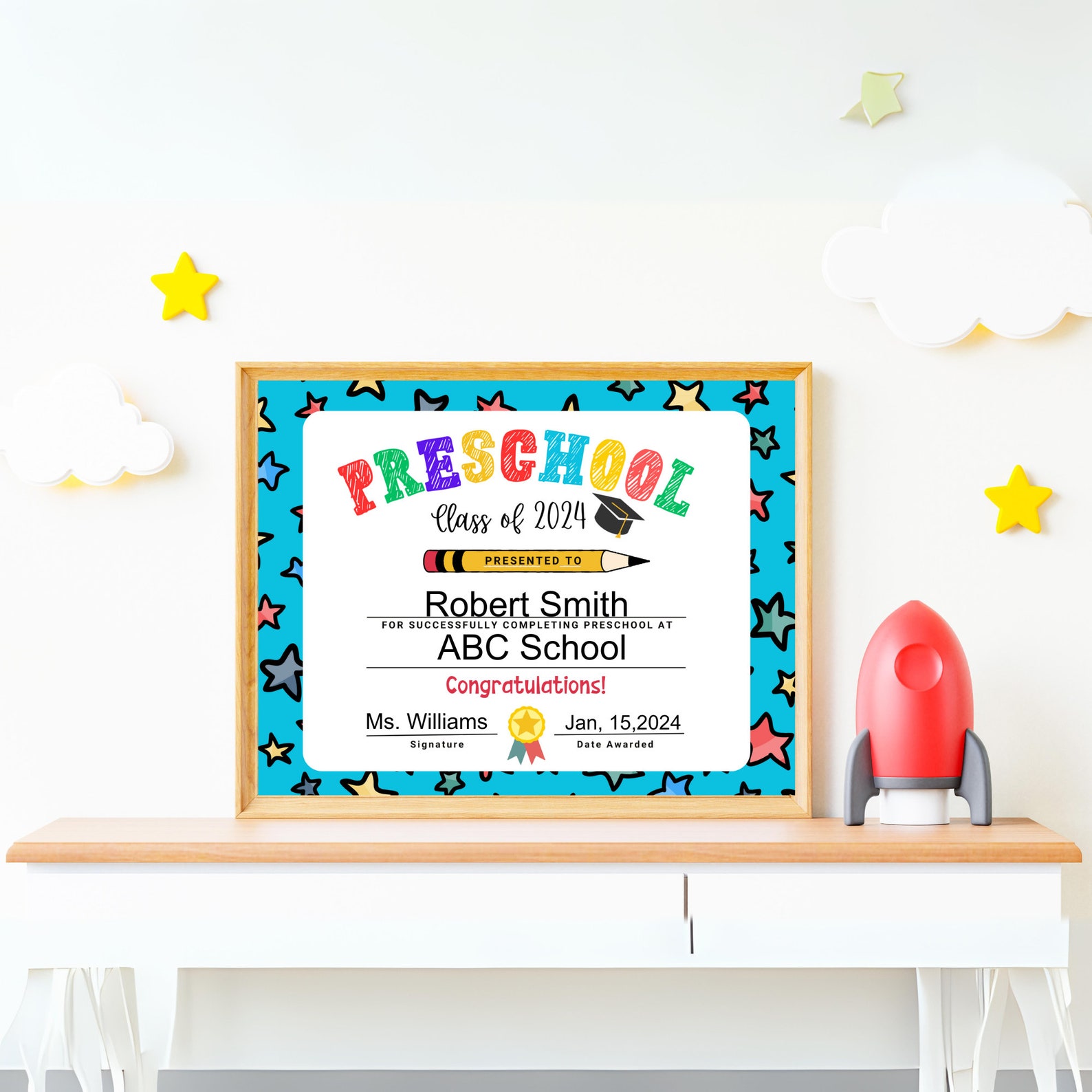 Fillable Preschool Graduation Certificate, Preschool Graduation, Last ...