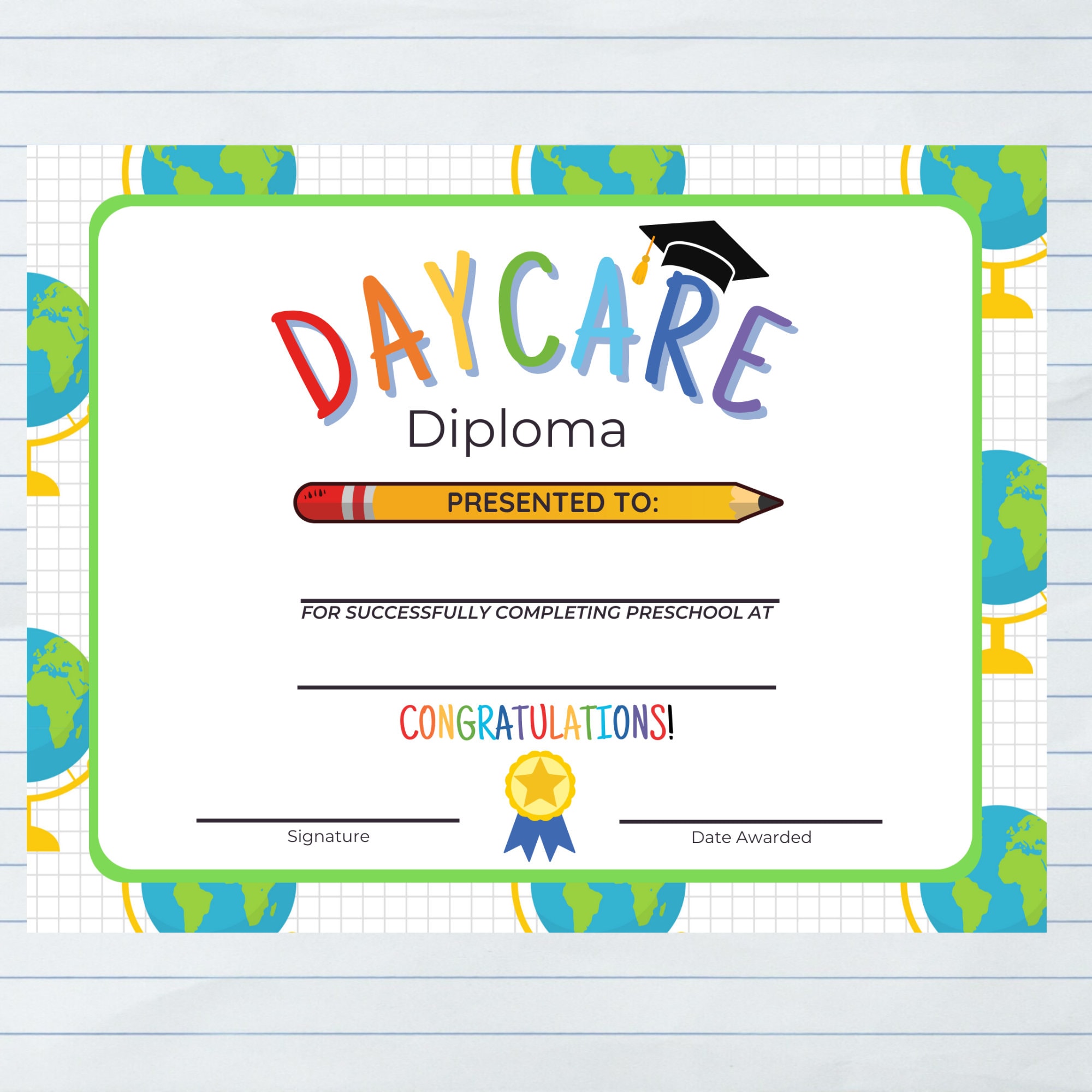 Fillable Daycare Graduation Certificate, Daycare Graduation, Last Day ...
