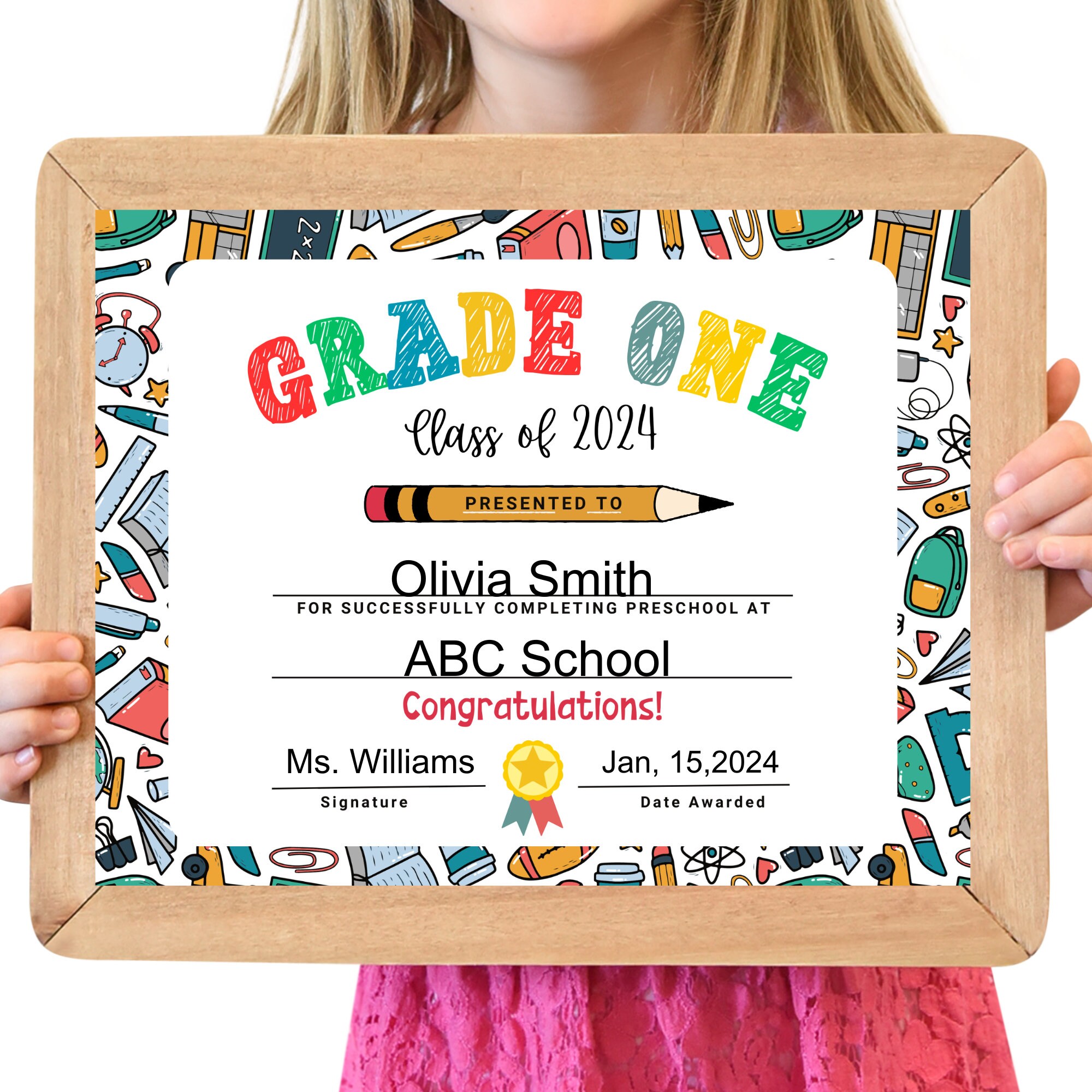 Fillable Grade Graduation Certificate, Elementary Grade 1 to 6 Graduate ...
