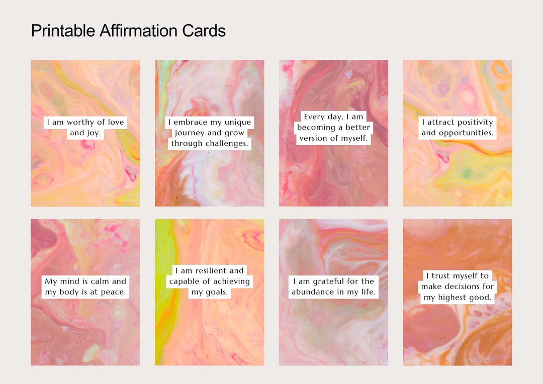 50 Affirmation Cards for Daily Positivity and Mindfulness - Etsy