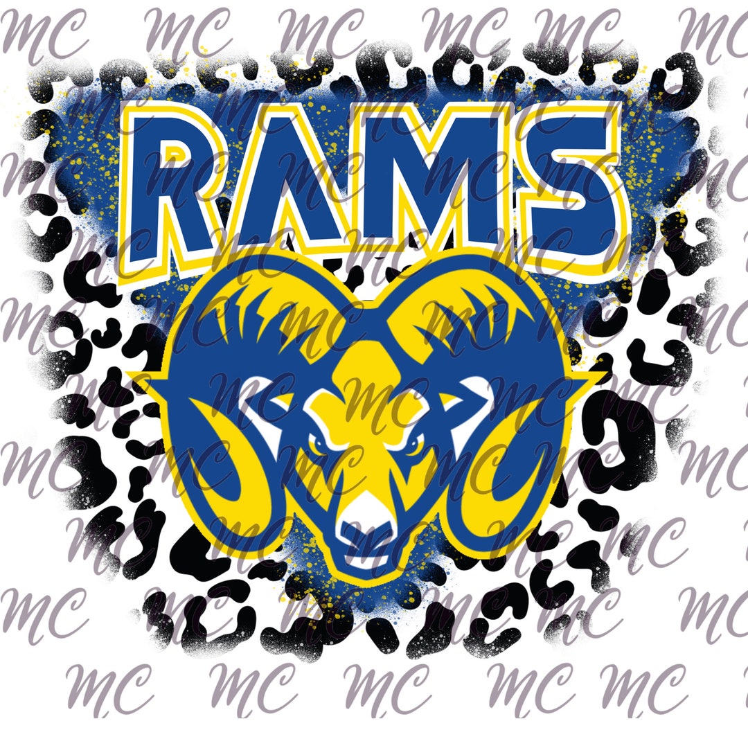 Rams School Spirit Blue Yellow Sublimation Design - Malicious Creations ...