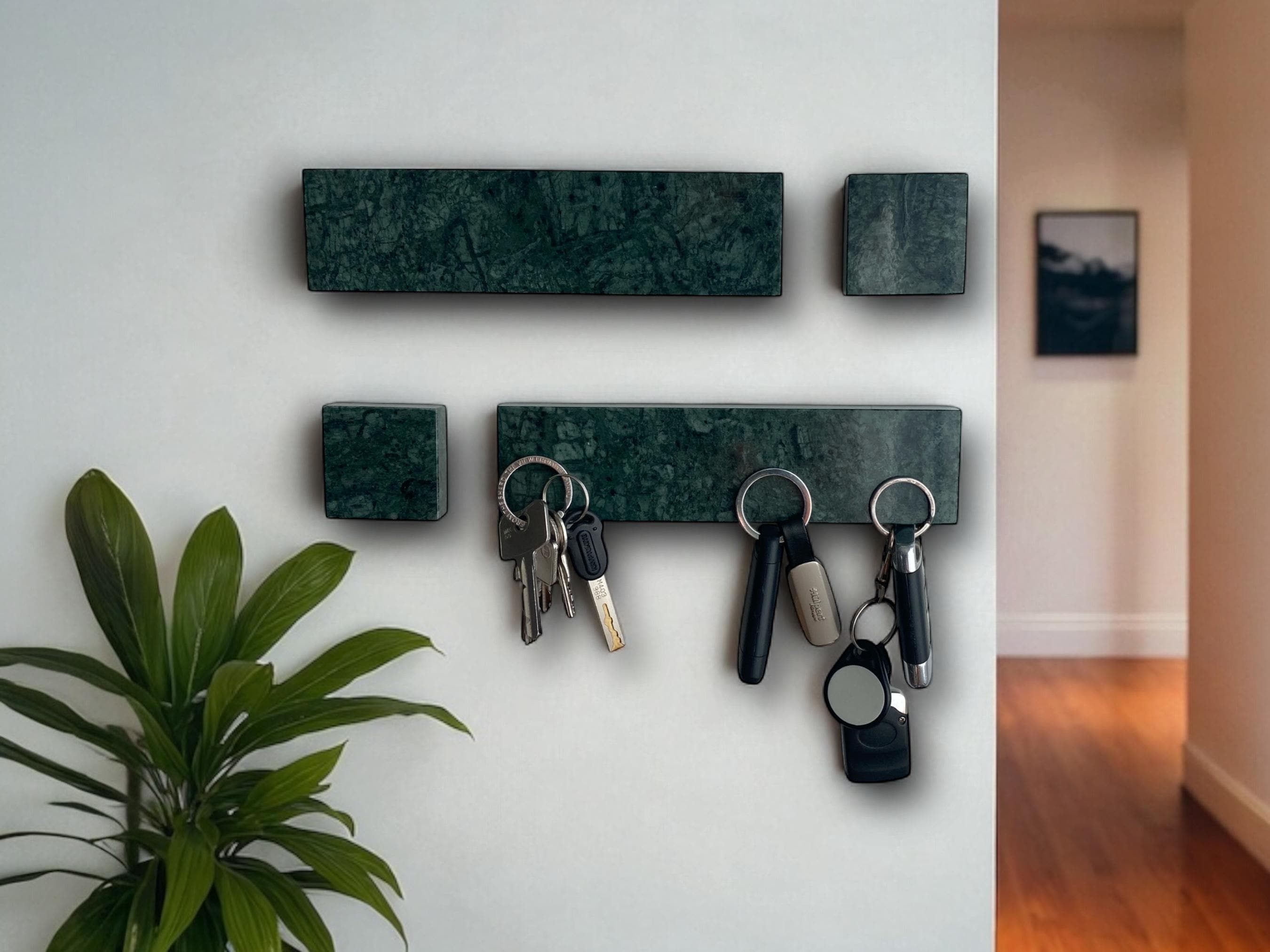 Natural Stone Key Rack 20 X 5 Cm With Adhesive Tape Hanging – in Marble ...