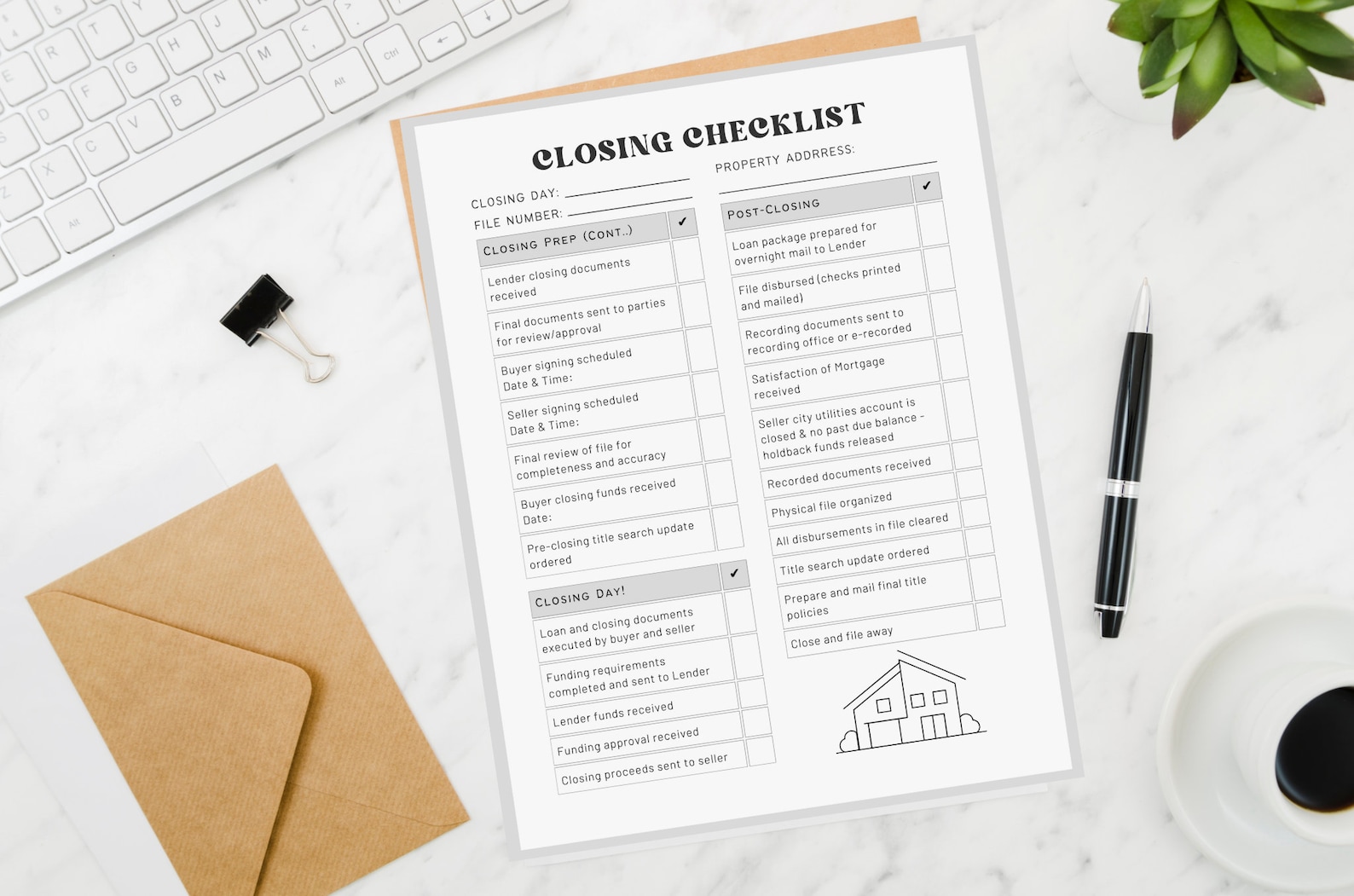 Title & Escrow Closing File Checklist Real Estate Closing - Etsy