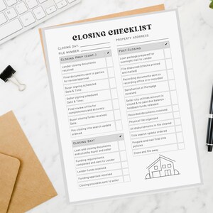 Title & Escrow Closing File Checklist Real Estate Closing - Etsy
