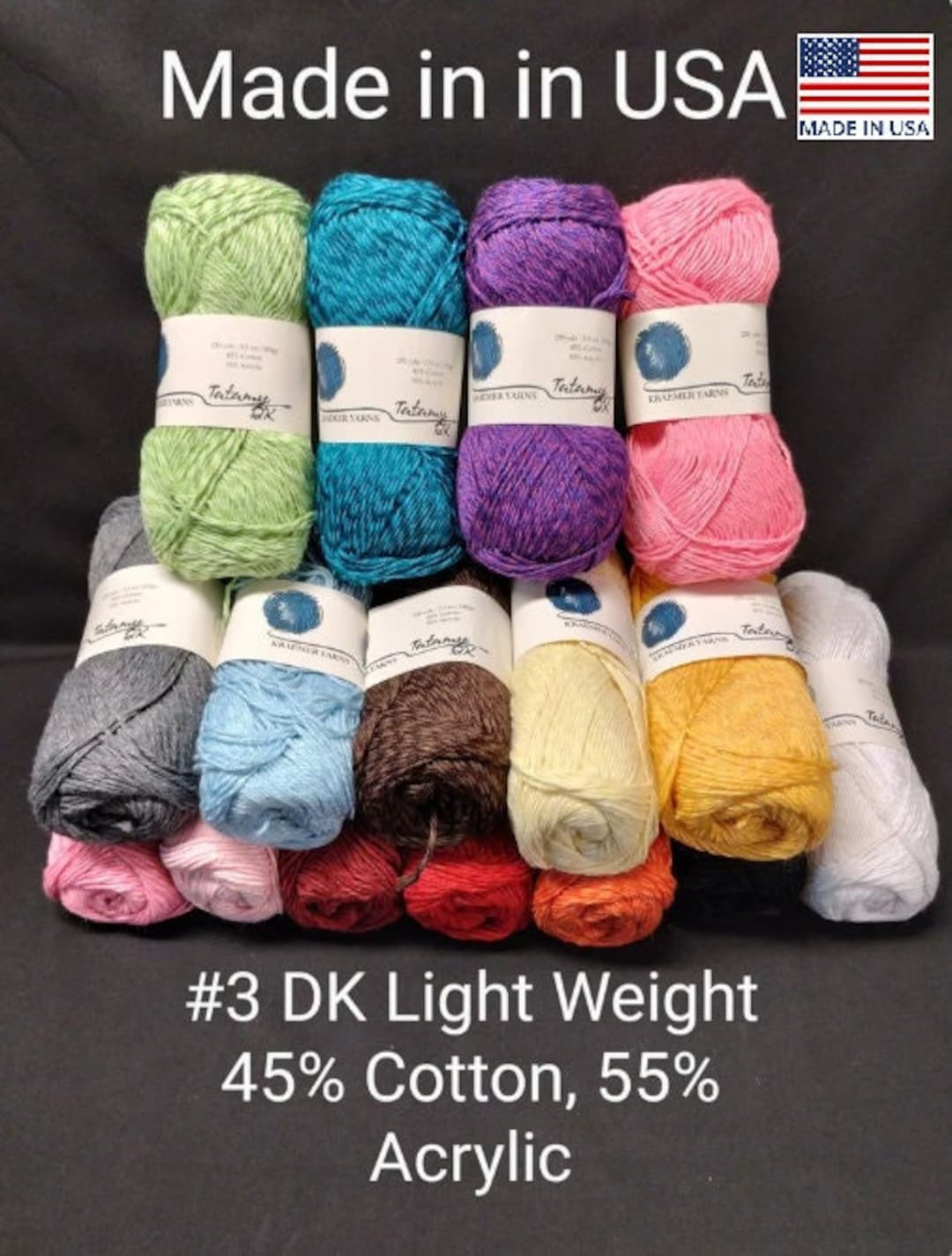 USA MADE Tatamy DK Cotton & Acrylic Blend : 3 Light Weight - Etsy