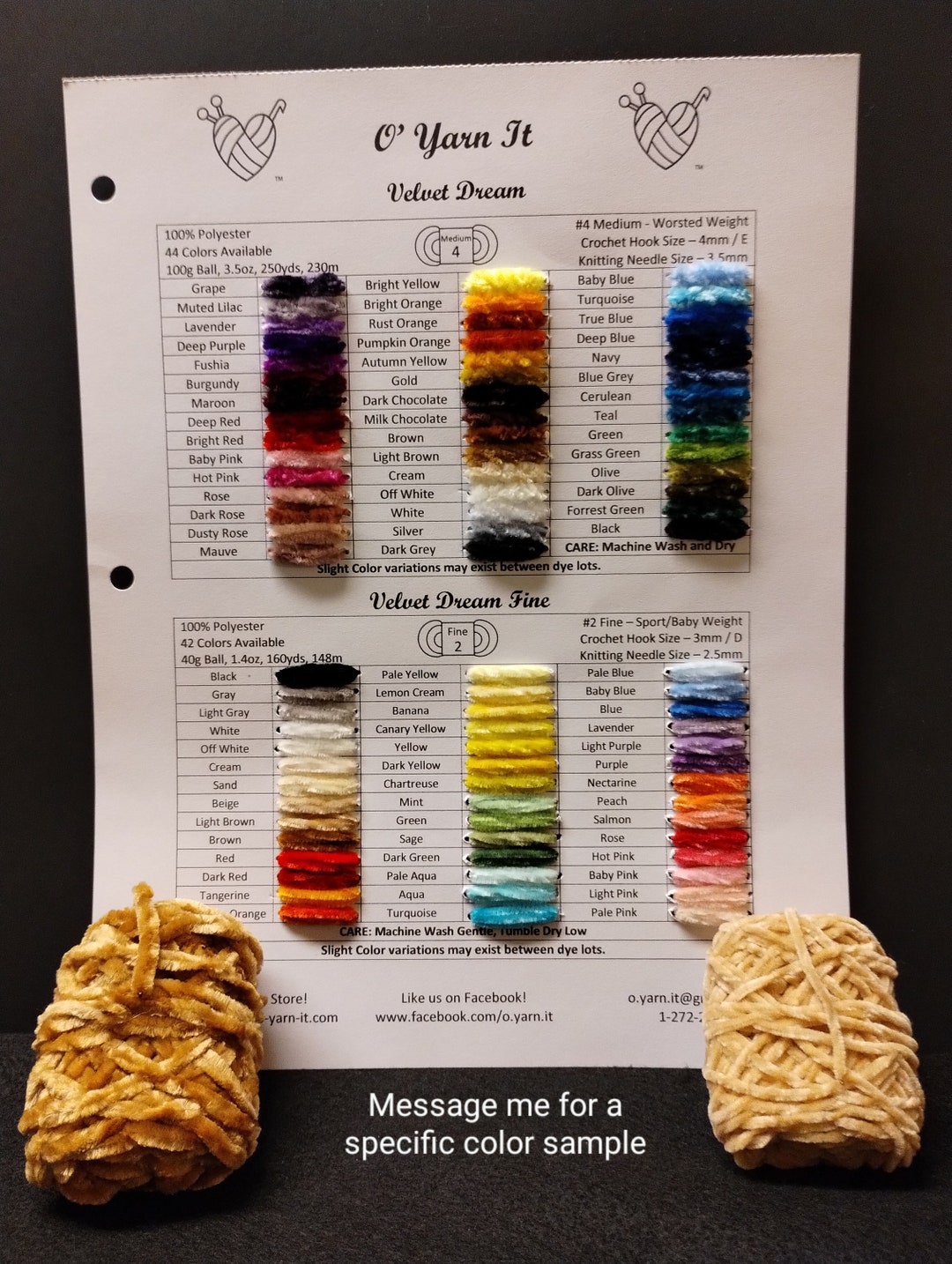 Real Yarn Color Cards - Etsy