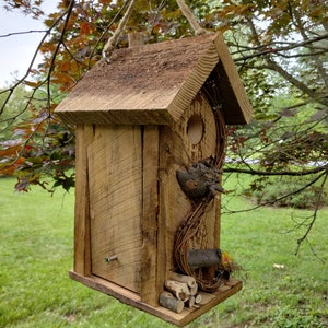 Rustic Birdhouse Tall With 2 Holes - Etsy