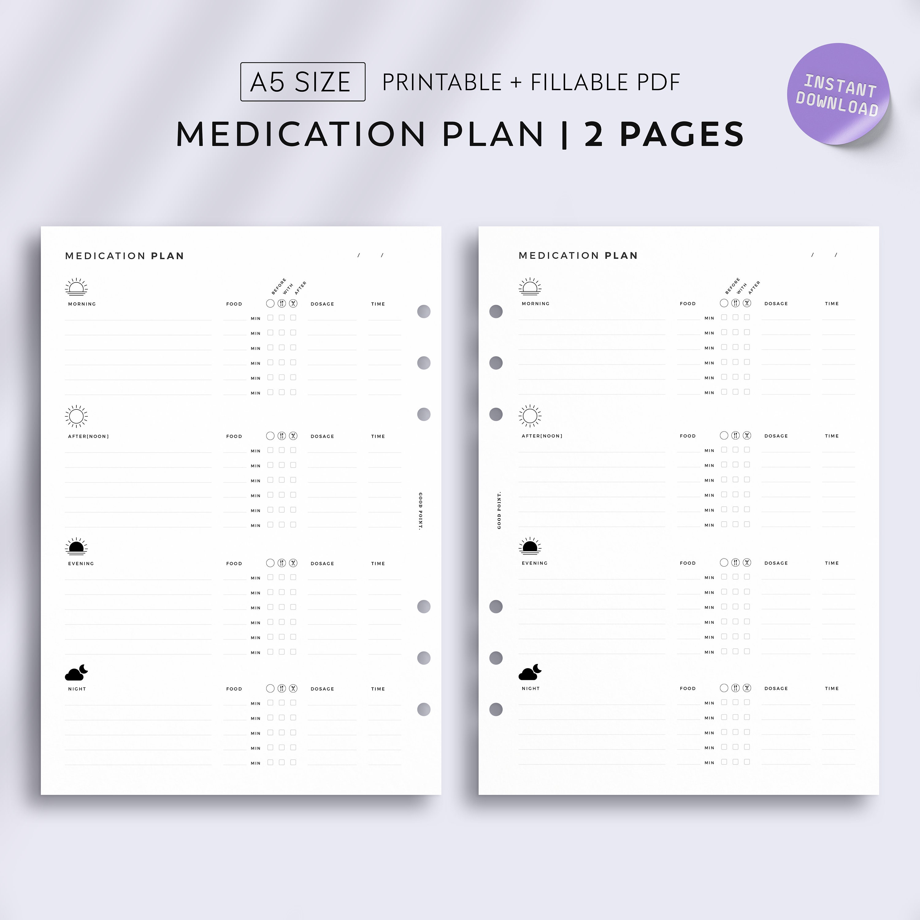 Printable A5 Medication List, Medical Planner, Medication Tracker, A5 ...