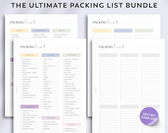 Blank Packing List Printable, Packing List Template, Vacation Packing ...