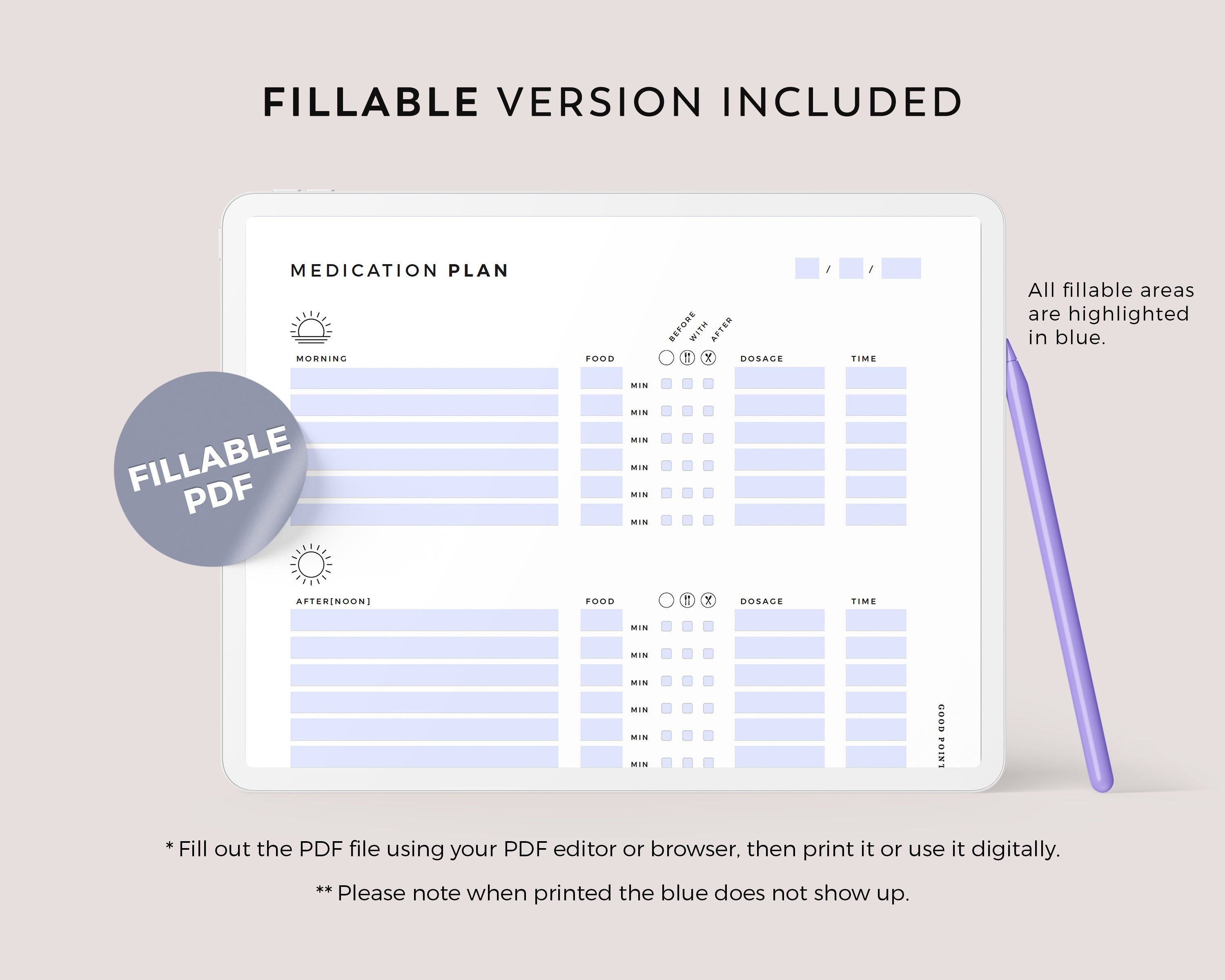 Printable A5 Medication List, Medical Planner, Medication Tracker, A5 ...