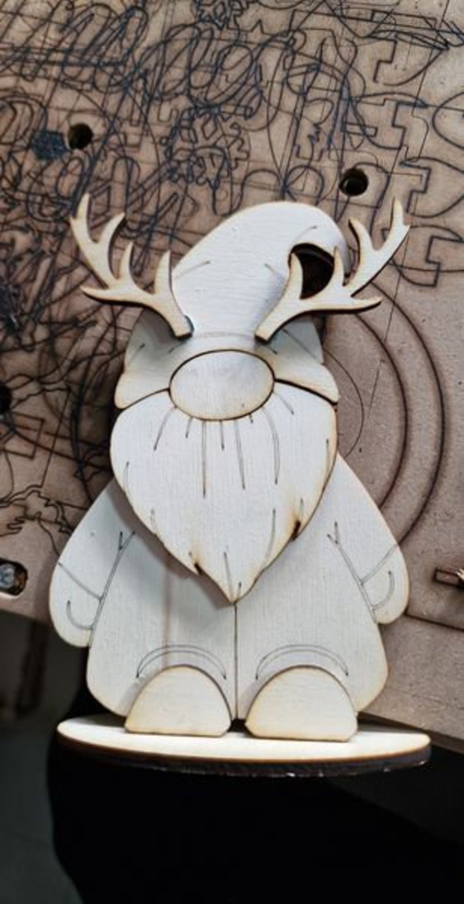 Gonk With Antlers - Laser Cut Files - SVG+DXF+LBRN2 - Instant Download ...